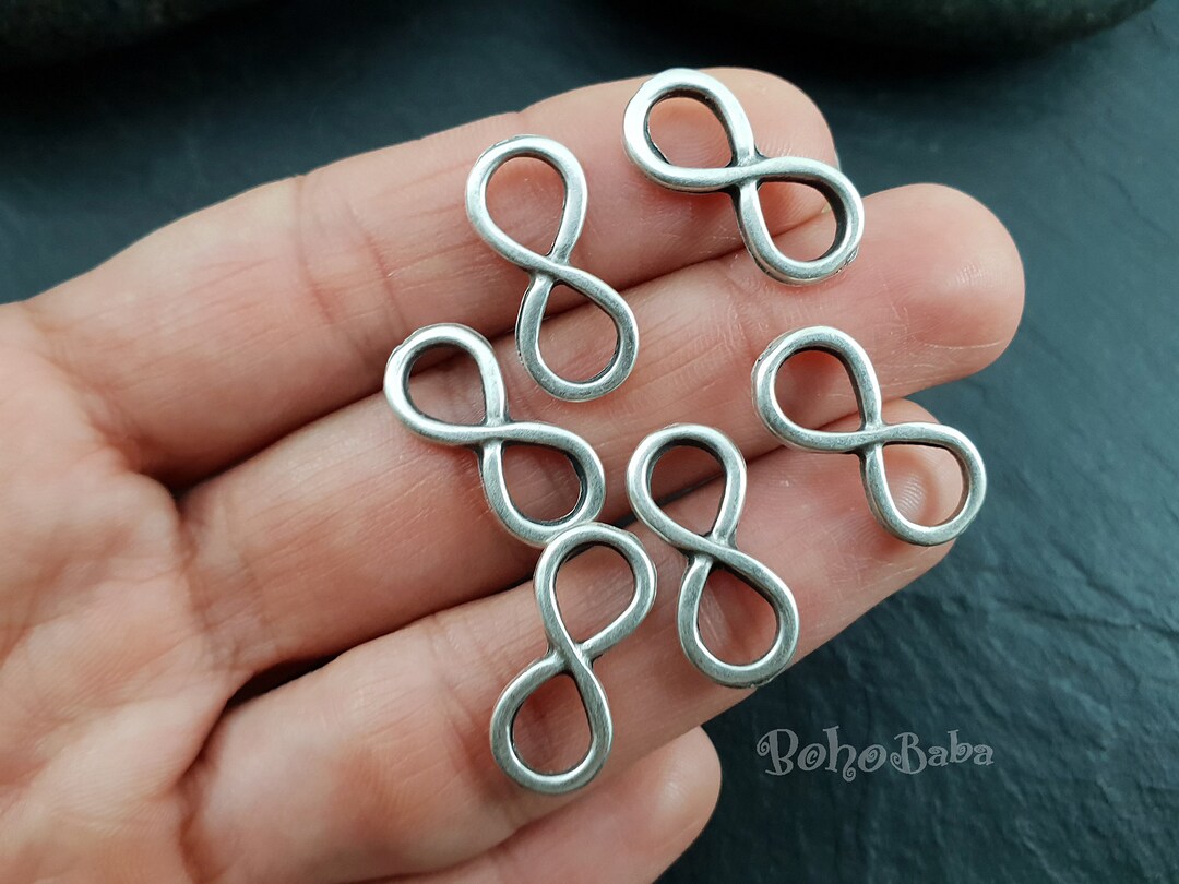 Silver Infinity Connector Charms, Infinity Bracelet Charms, Silver ...