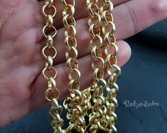 7mm Matte Gold Rolo Chain Link - Etsy
