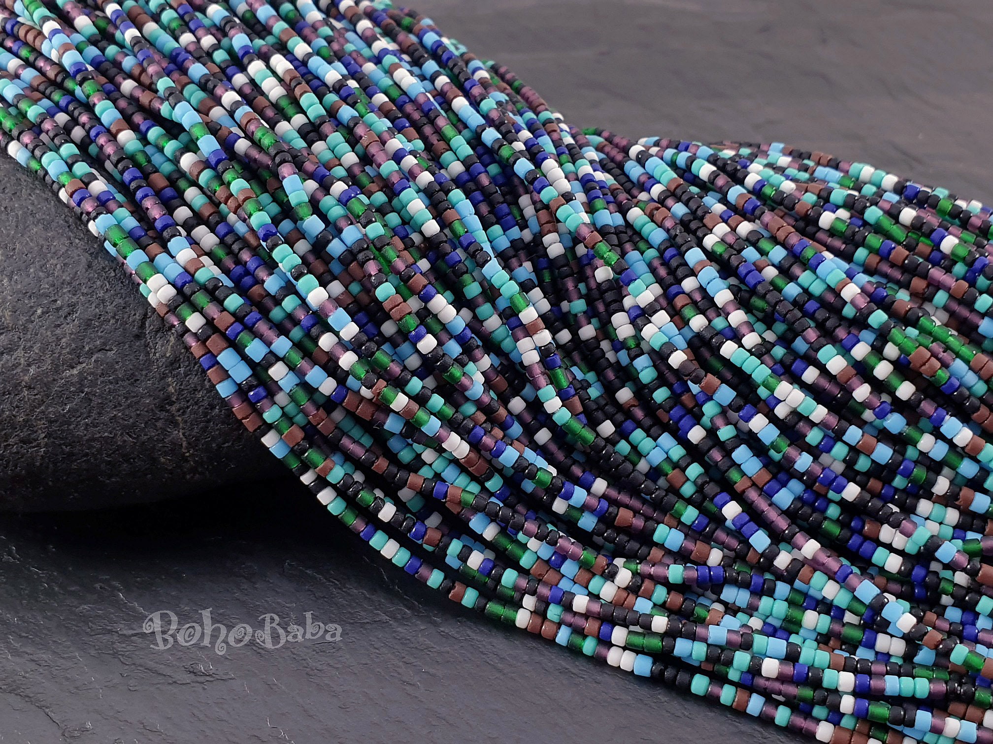 Afghan Beads, Multicolor Bead Strands, Ethnic Beads, Seed Bead, Tube ...