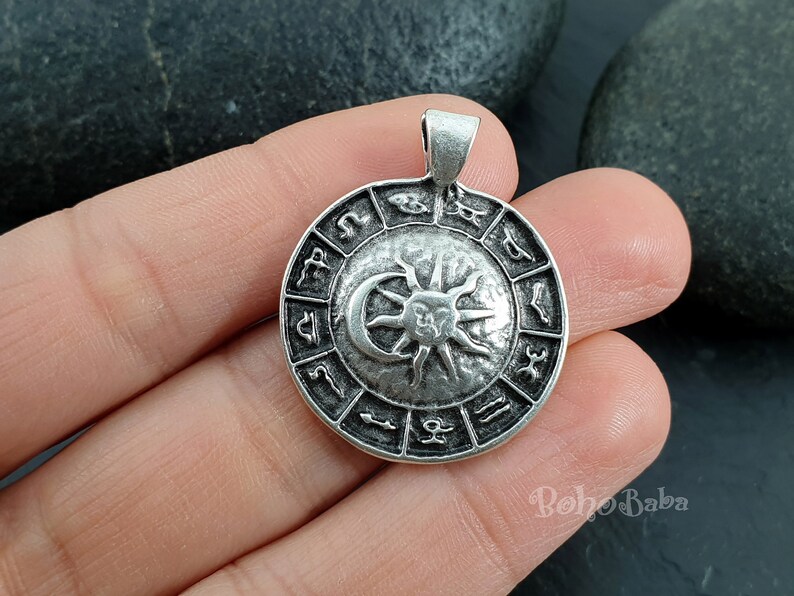 Silver Zodiac Horoscope Pendant, Constellation Charms, Silver Zodiac ...