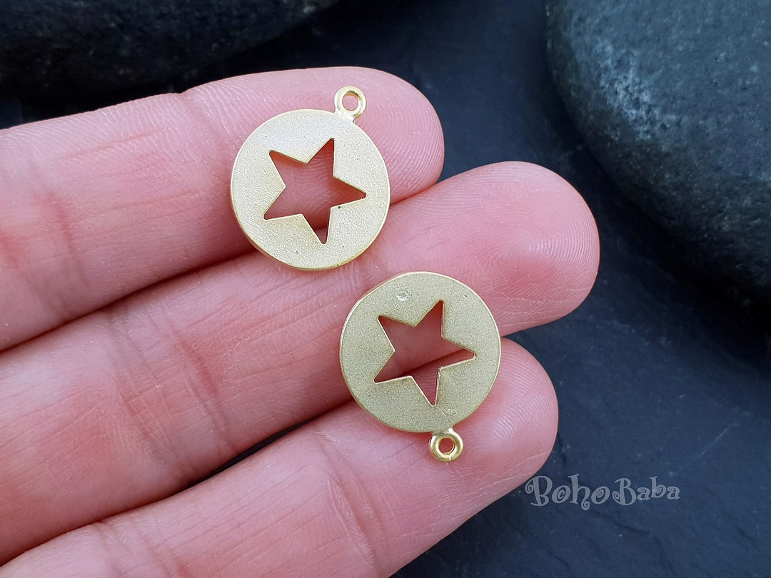 Gold Star Charms, Mini Star Charms, Cut Out Star Charms, Gold Charms ...