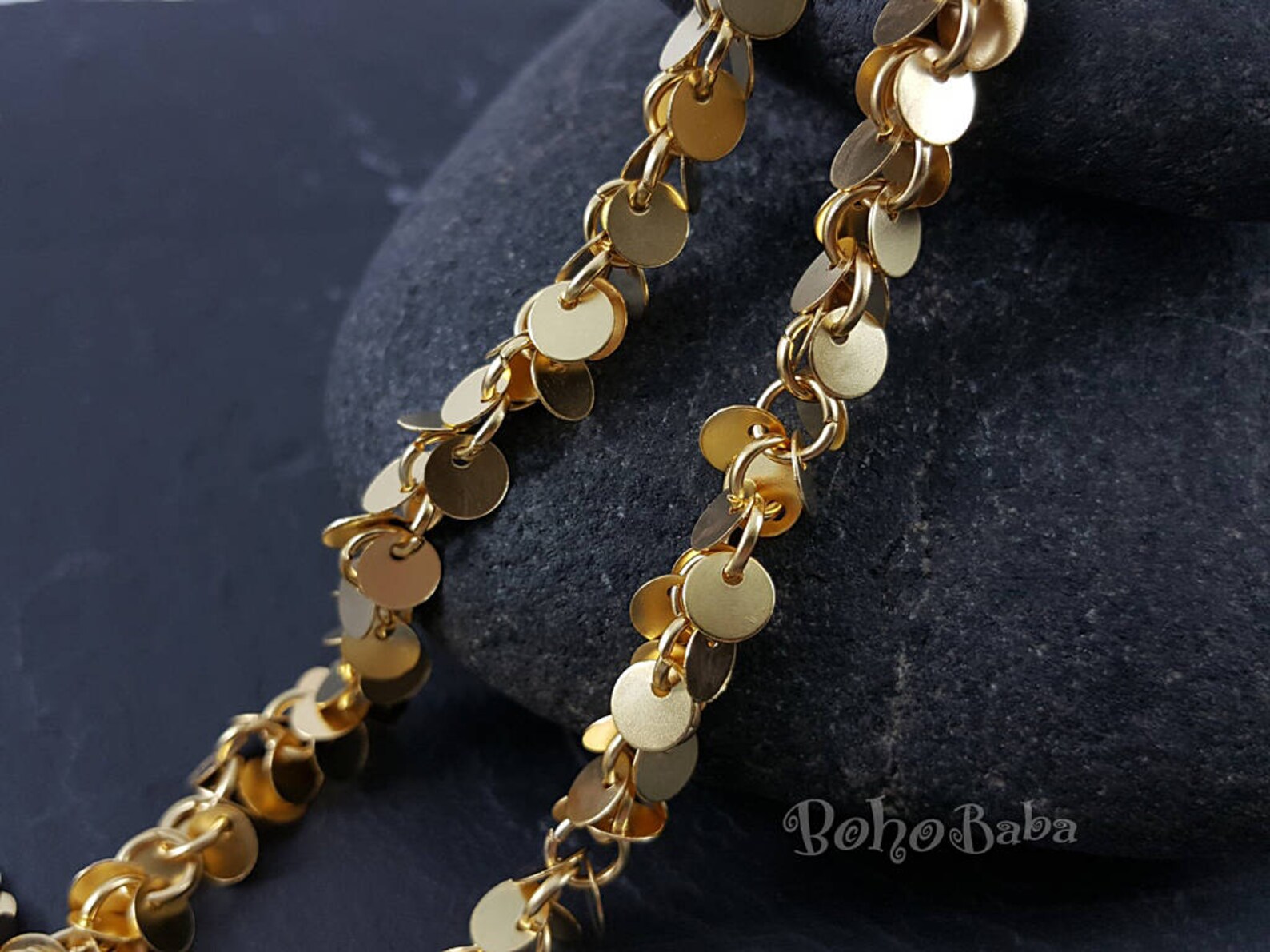 Cluster Coin Chain Disc Cluster Chain Gold Plated Chain 1 - Etsy