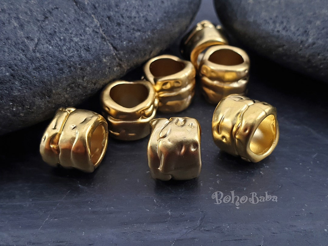 Large Gold Tube Beads, Gold Plated Spacer Beads, Jewelry Spacer Beads ...