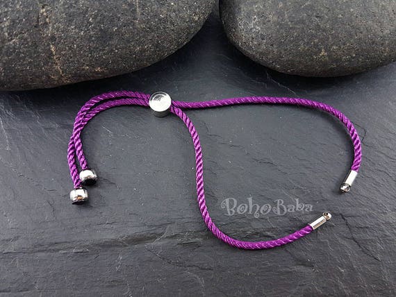 Purple Cord Bracelet Friendship Bracelet Adjustable Bracelet - Etsy