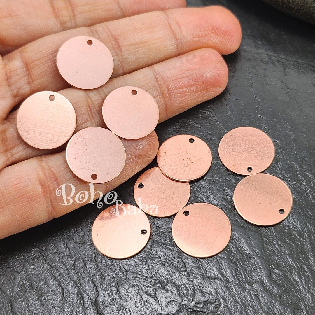 Copper Stamping Blanks, 16mm Disc Charms, Raw Copper Disc Tags, Copper ...
