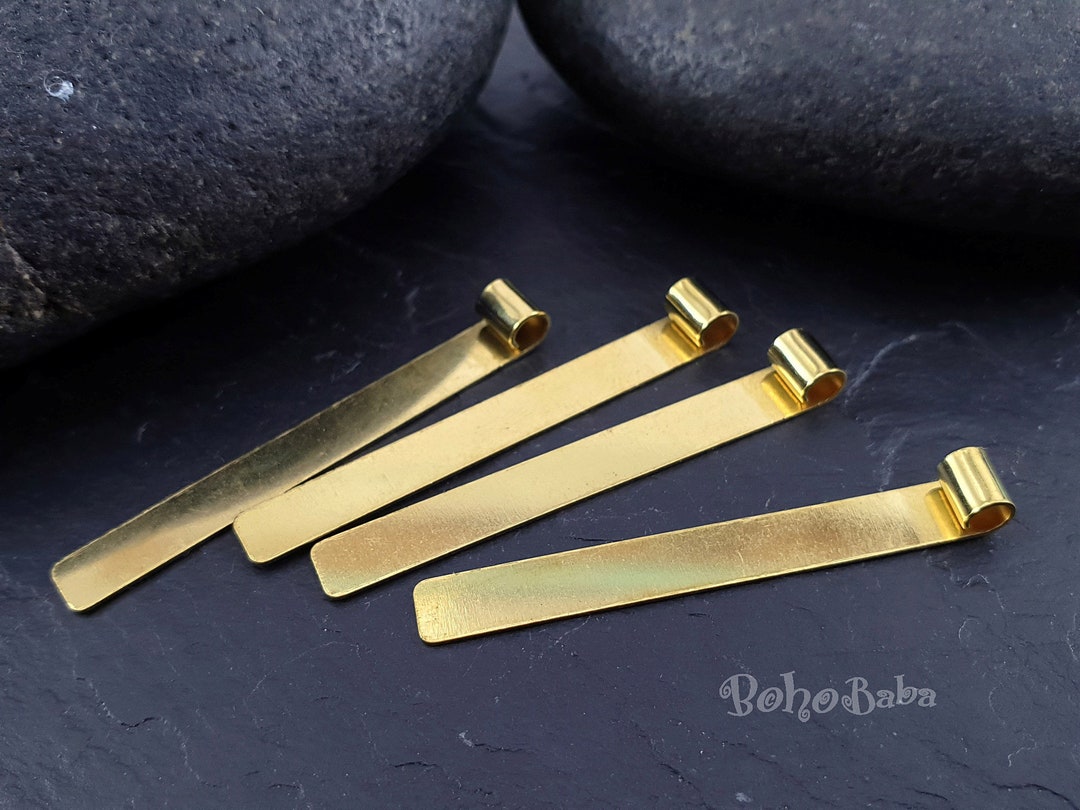 Brass Rectangle Bar, Raw Brass Rectangle Charm, Geometric Jewelry, Long ...