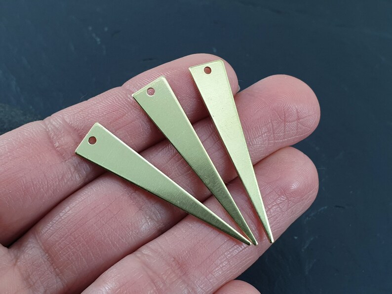 Triangle Spike Charms Raw Brass Spike Charms Mini Brass | Etsy