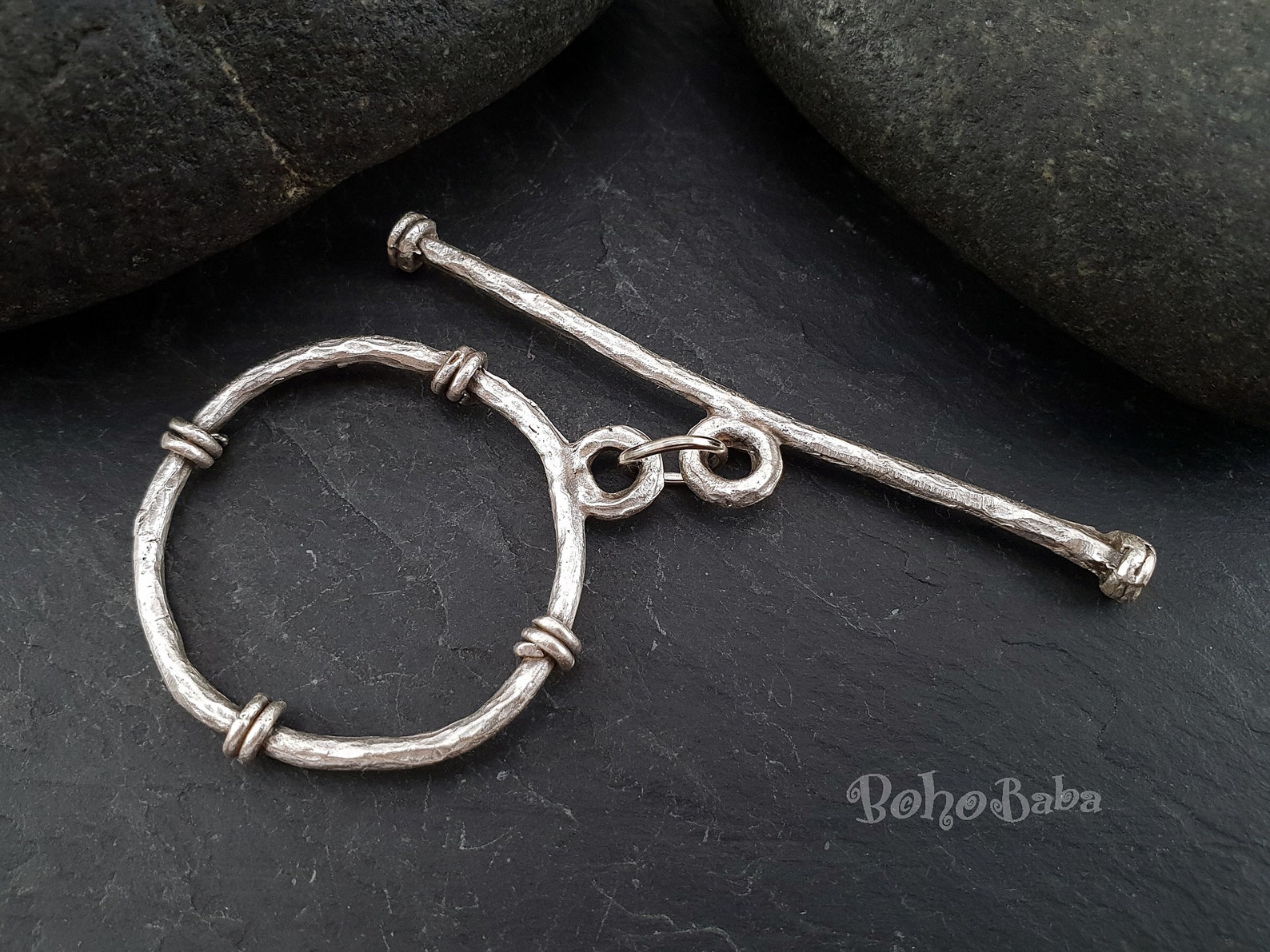Large Silver Toggle Clasp Antique Silver Plated Toggle Clasp - Etsy