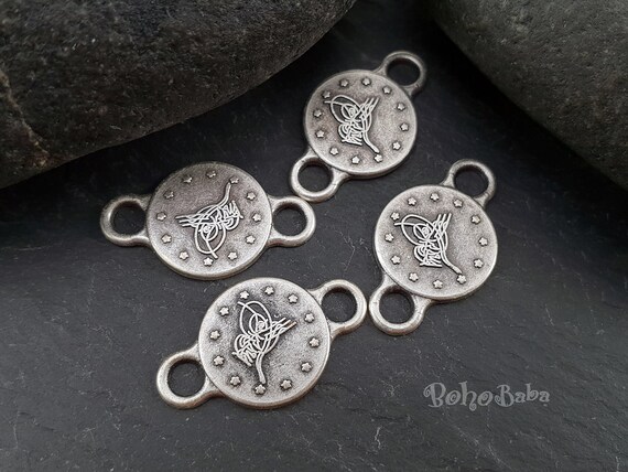 5 Pc Mini Coin Connector Charms Silver Coin Connectors | Etsy