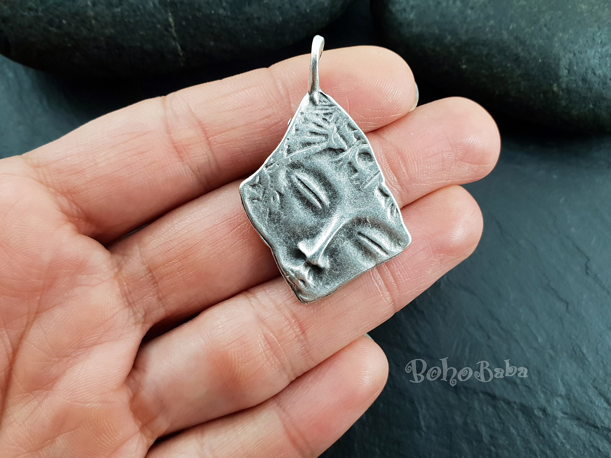 Tribal Mask Charms Silver Face Charm Silver Face Pendant - Etsy UK