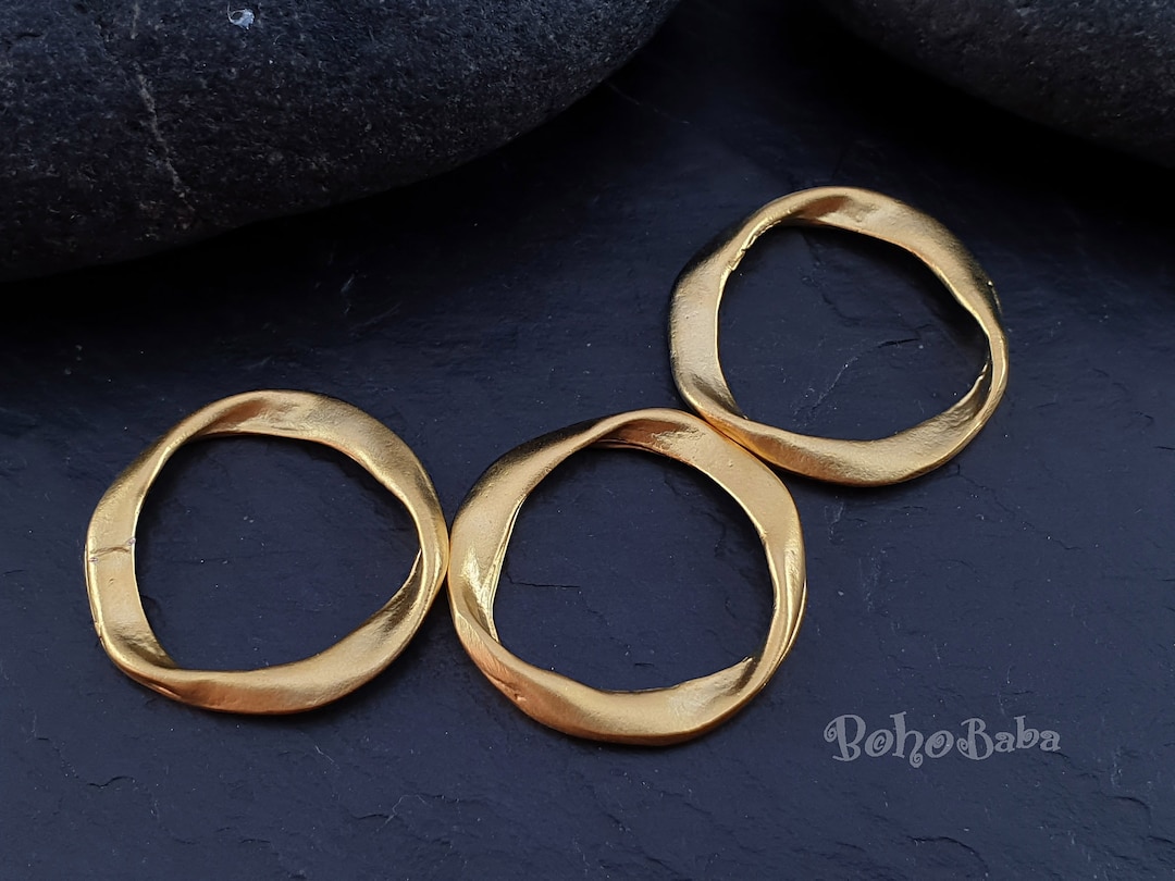 Twisted Round Loop Gold Hoop Charm Gold Hoop Pendant Closed - Etsy