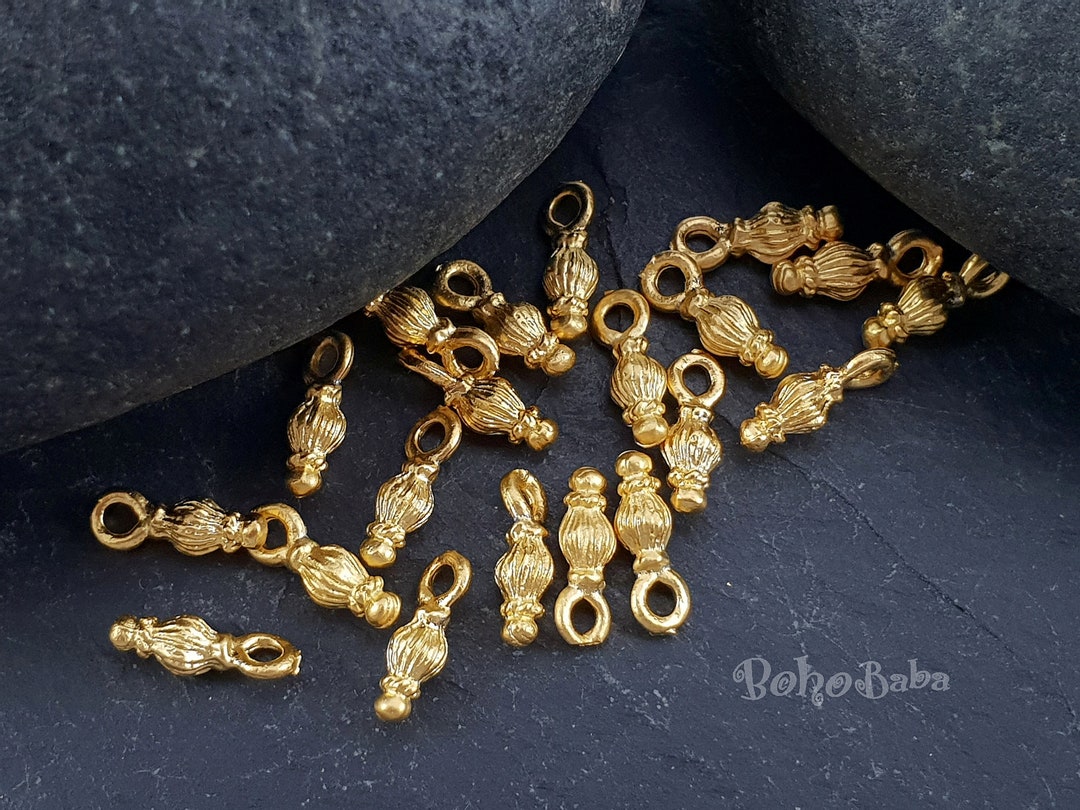 Tiny Gold Drop Charms, Mini Gold Charms, Beading Charms, Gold Drop ...