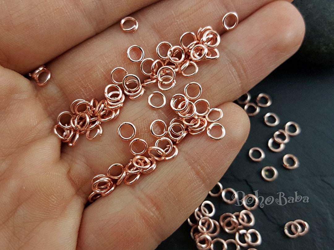 3mm Rose Gold Jump Rings, Rose Gold Split Open Jump Rings, Rose Gold ...