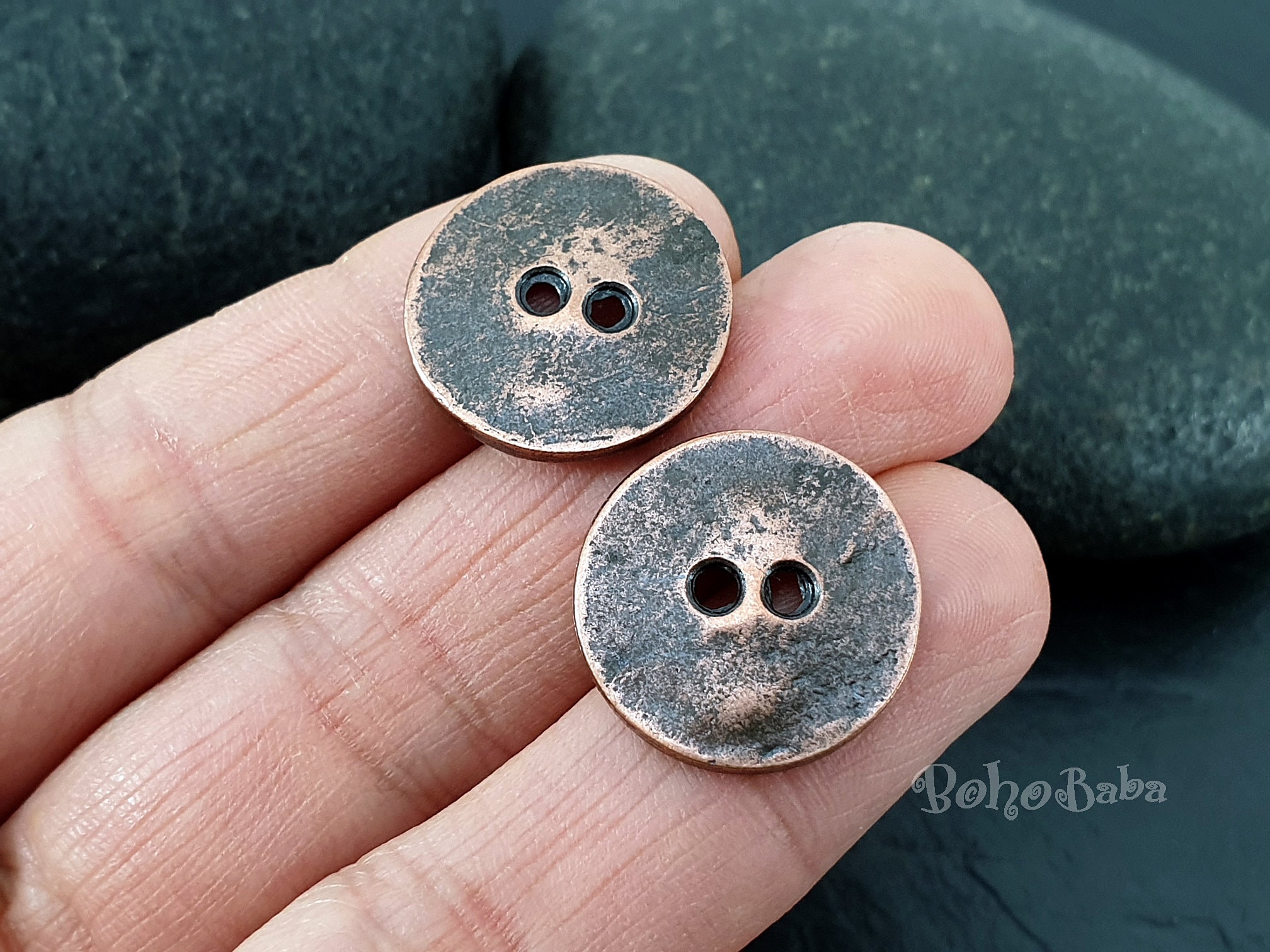 Large Copper Buttons Copper Plated Buttons Button Charms | Etsy