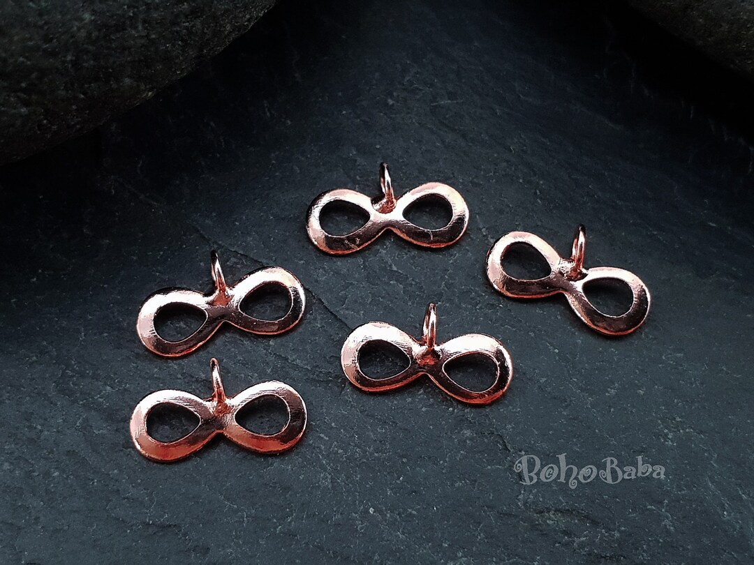 Rose Gold Infinity Charms, Tiny Infinity Charms, Rose Gold Jewelry ...