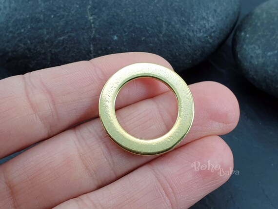Gold Hoop Plain Hoop Rings Simple Hoop Charms Circle - Etsy UK