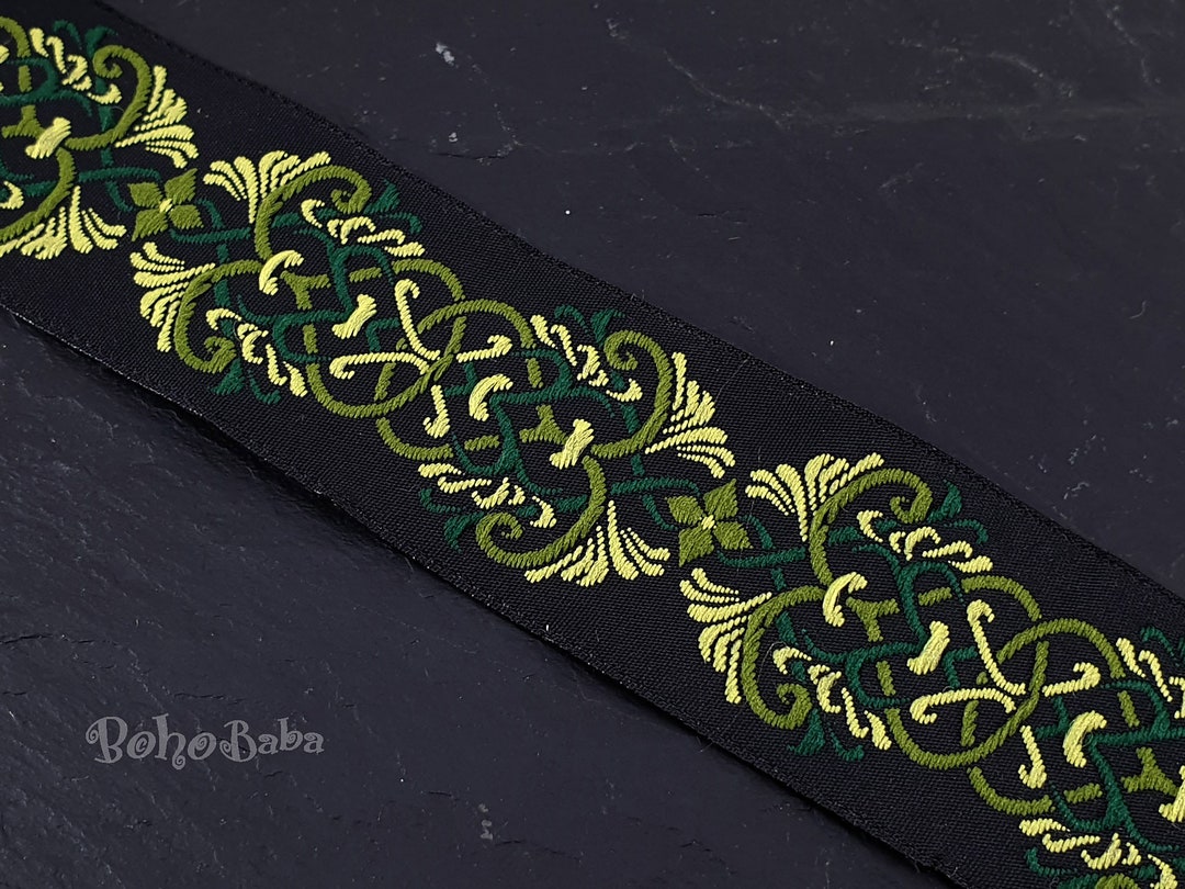 Embroidered Woven Ribbon, Wide Trim, Jacquard Ribbon, Jacquard Trim ...