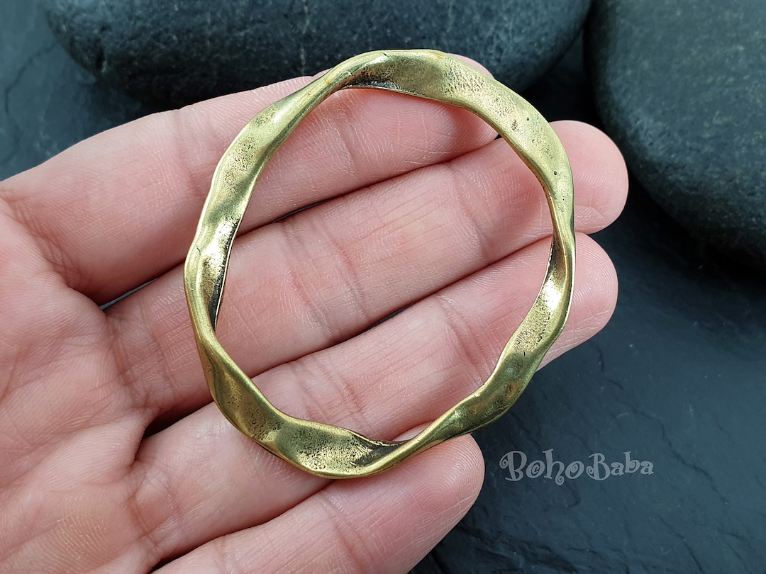 Bronze Loop Pendant, Twisted Oval Loop, Large Bronze Pendant, Large ...