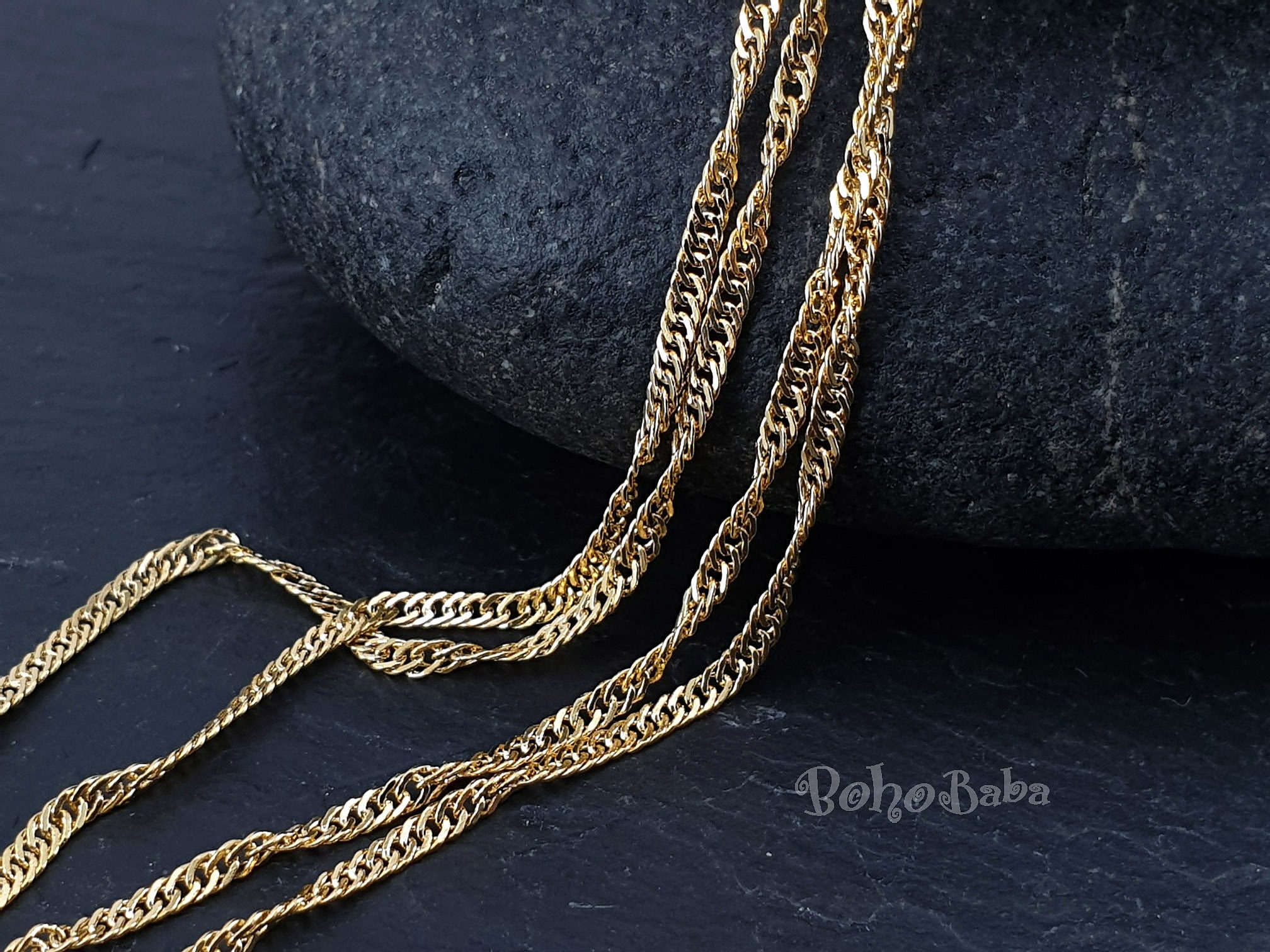 Dainty Gold Chain Gold Singapore Chain Link Chain Cable | Etsy UK