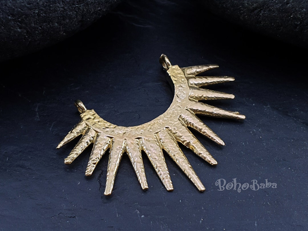 Raw Brass Sun Charm, Sun Ray Charm, Earring Charms, Raw Brass Jewelry ...