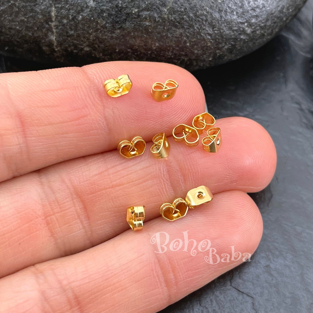 Gold Plated Butterfly Earring Backs, Gold Earring Push Fit Scroll Back ...