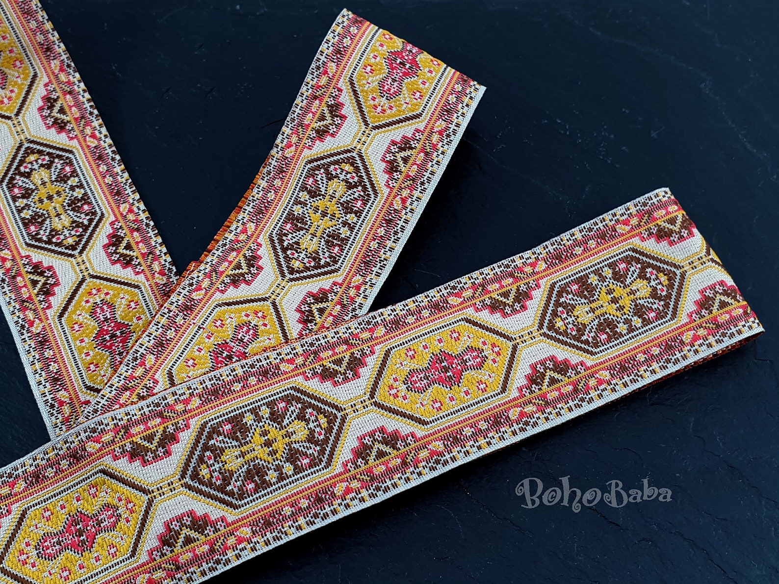 Jacquard Ribbon Wide Trim 32mm Wide Jacquard Trim | Etsy