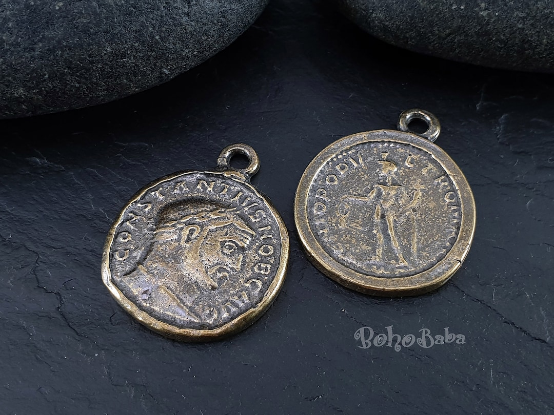 Bronze Greek Coin Charm, Bronze Roman Coin Pendant, Greek Coin ...