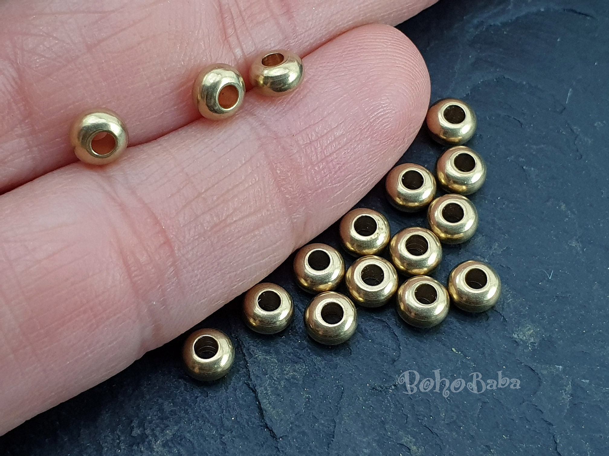 Brass Spacer Beads Tiny Brass Beads Solid Brass Beads Industrial Beads Raw Brass Beads Saucer Spacer Beads Brass Findings 20 Pc Etsy