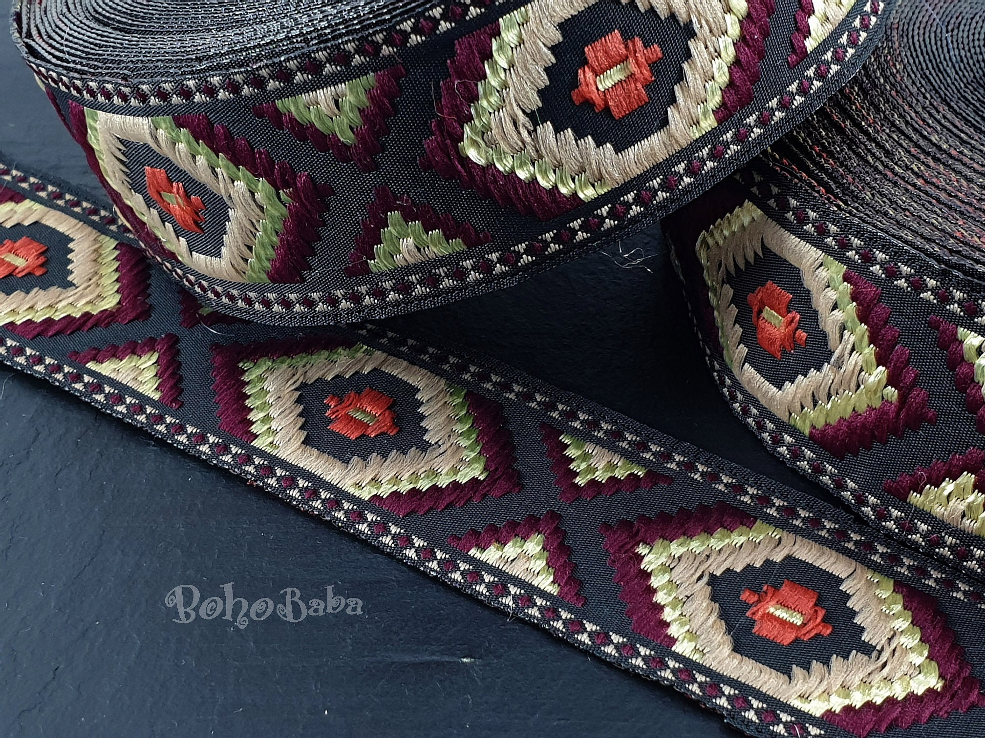 Jacquard Ribbon 32mm Wide Jacquard Trim Embroidered Woven | Etsy