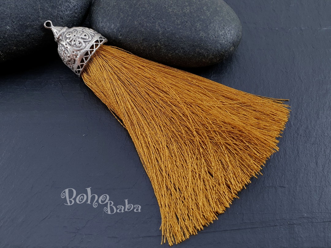 Golden Yellow Silk Tassel, Extra Large Tassel, Large Tassel Pendant ...