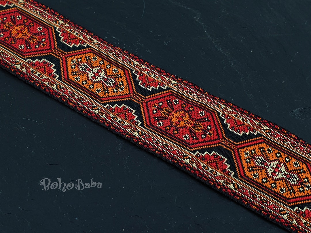 Jacquard Trim, Embroidered Woven Ribbon, Jacquard Ribbon, Wide Trim ...