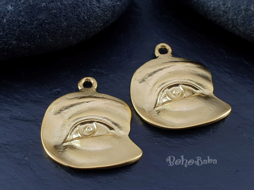 Large Gold Eye Charm, Gold All Seeing Eye Pendant, Evil Eye Charm, 1pc ...