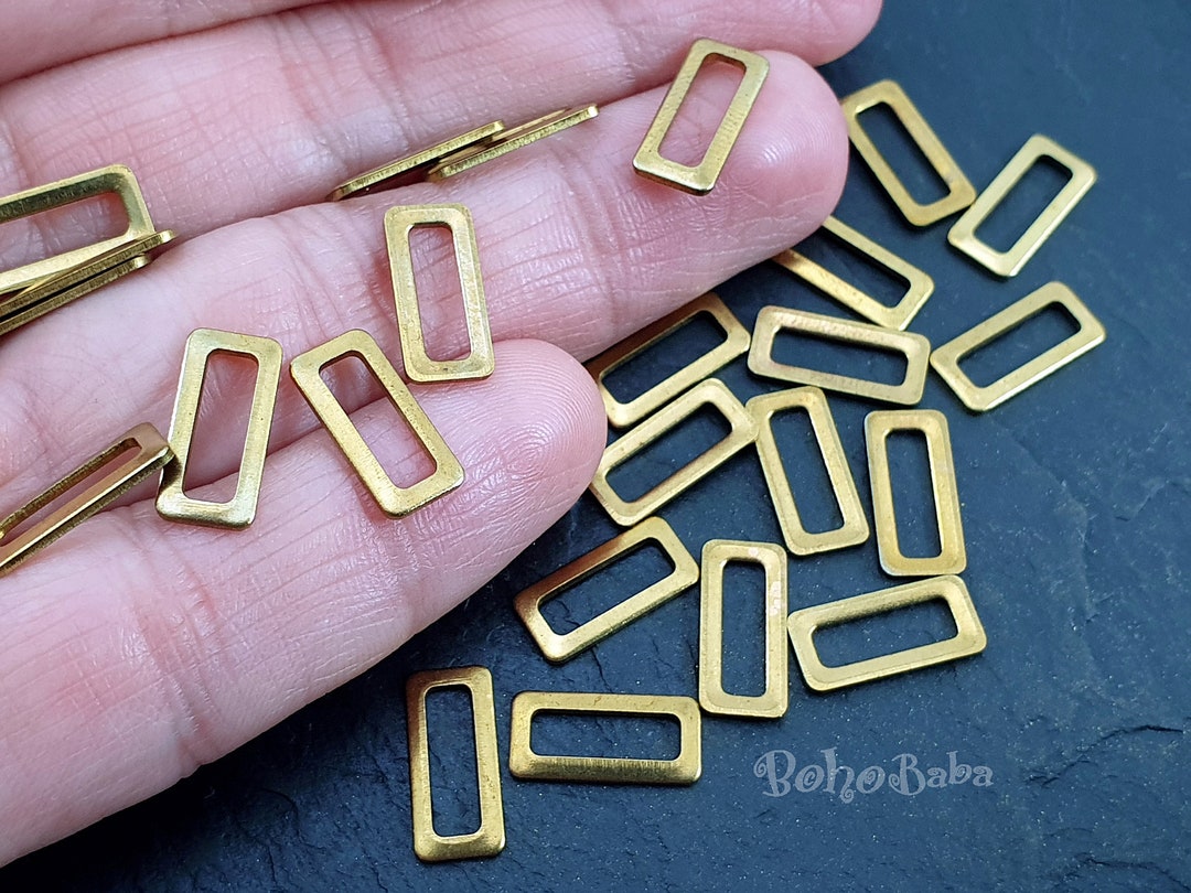 Raw Brass Rectangle Connectors, Rectangle Charms, Geometric Jewelry ...