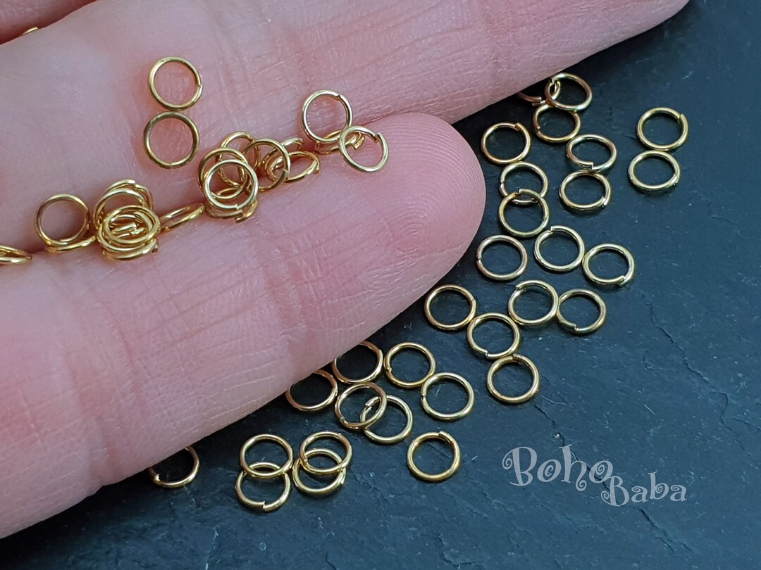 4mm Jump Rings, Raw Brass Jump Rings, Brass Open Jump Ring, Jump Ring ...