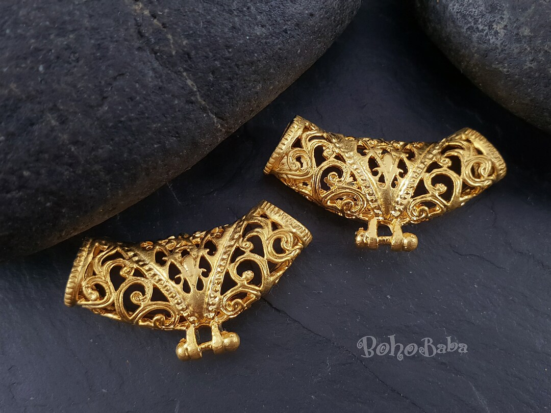 Gold Plated Filigree Pendant Bails, Necklace Connector, Gold Scarf ...