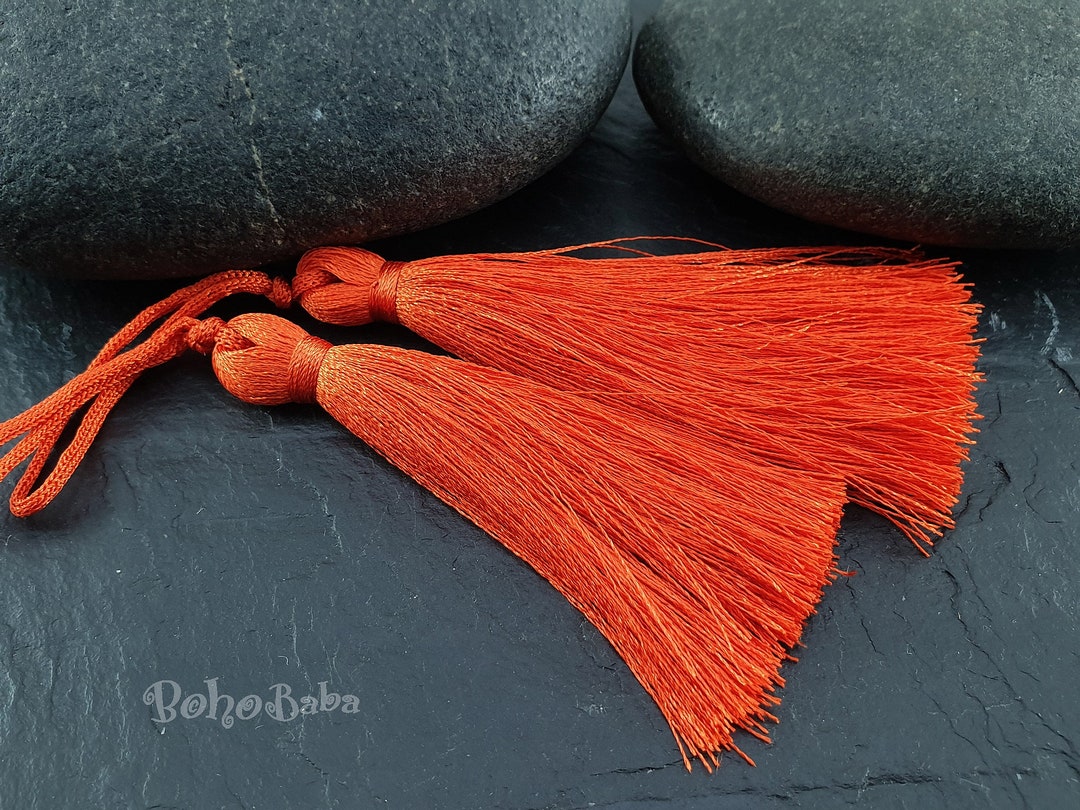 Orange Tassel, Silk Tassel, Thread Tassel, Tassel Findings, Tassel ...