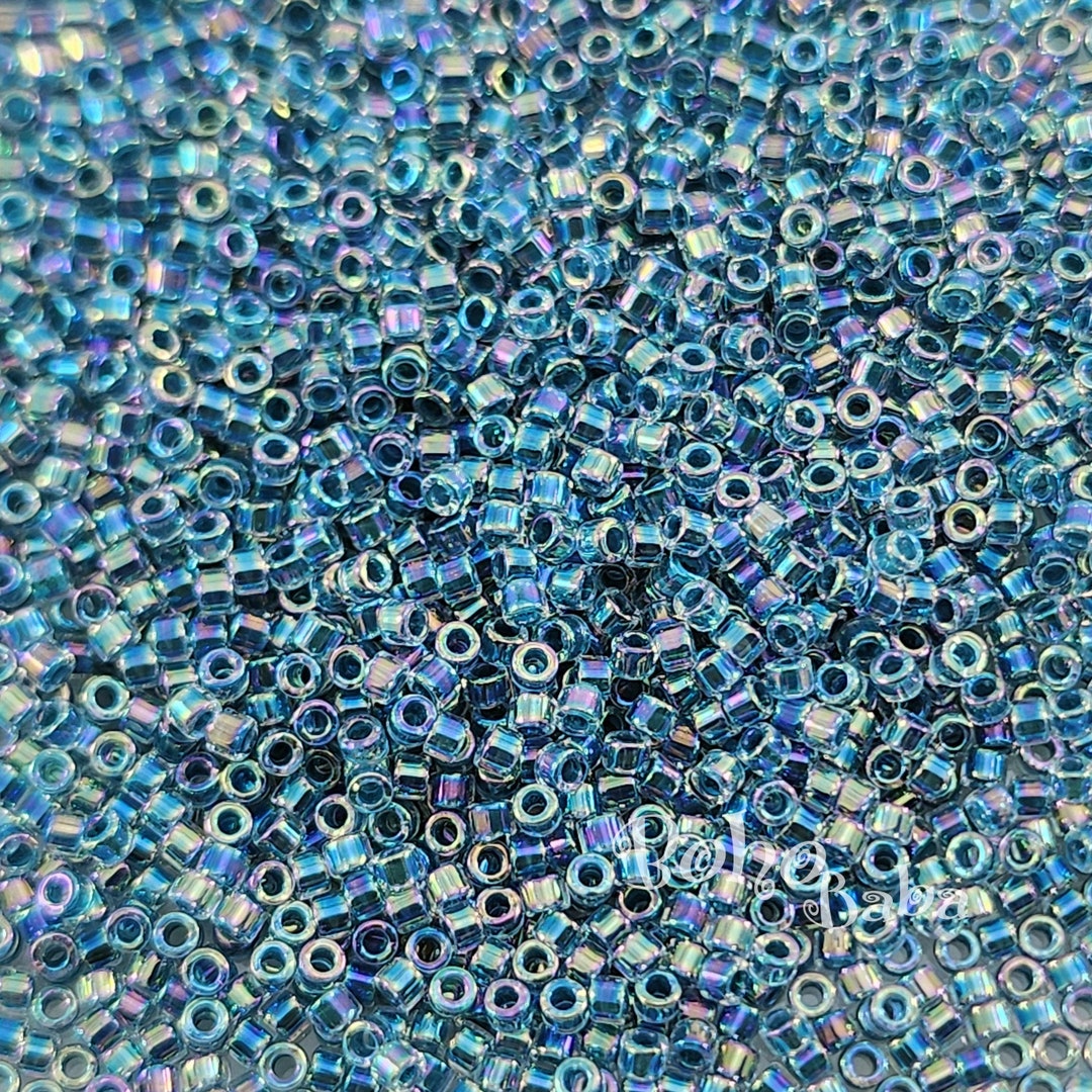 Miyuki Delica Beads, 11/0, DB058 Marine Blue Lined Crystal AB, 5 Grams ...