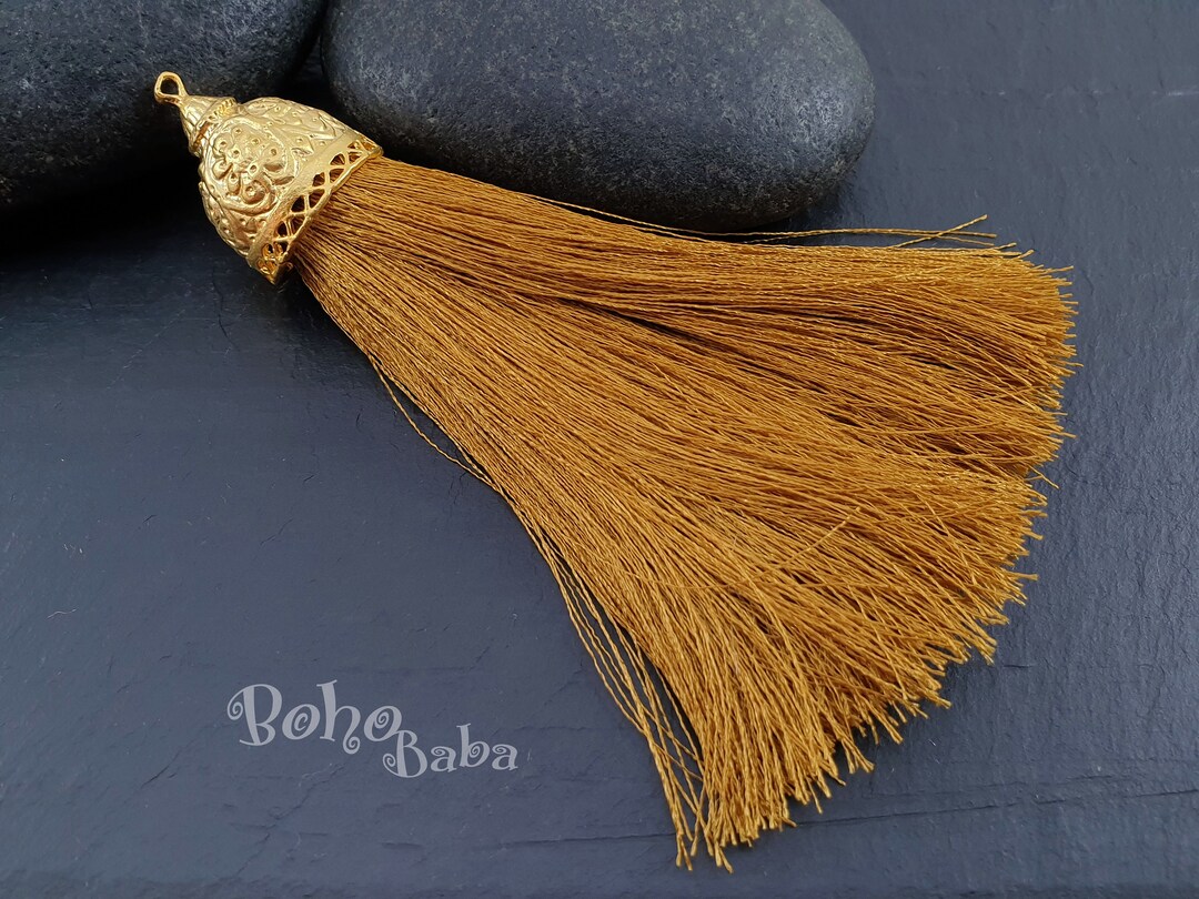 Golden Yellow Silk Tassel, Extra Large Tassel, Large Tassel Pendant ...