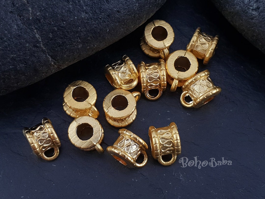 Gold Plated Bails Tribal Bails Gold Bails Charm Holder - Etsy UK