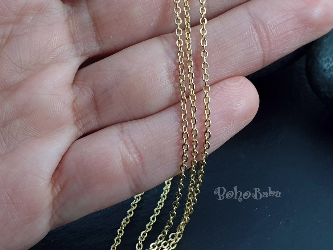 Dainty Gold Chain, Delicate Gold Chain, Link Chain, Cable Chain, 1 ...