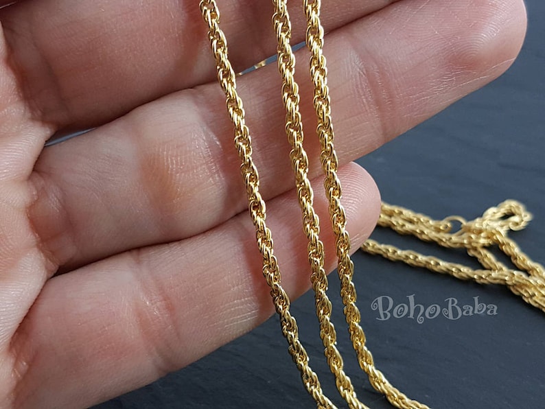 Gold Spiga Chain, Espiga Chain, Gold Chain, 1 Meter, Wheat Chain ...