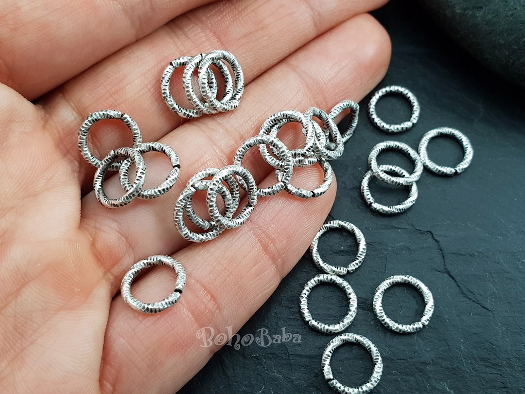 Silver Jump Rings, Large Open Ring, Twisted Hoop Rings, Circle Pendant ...