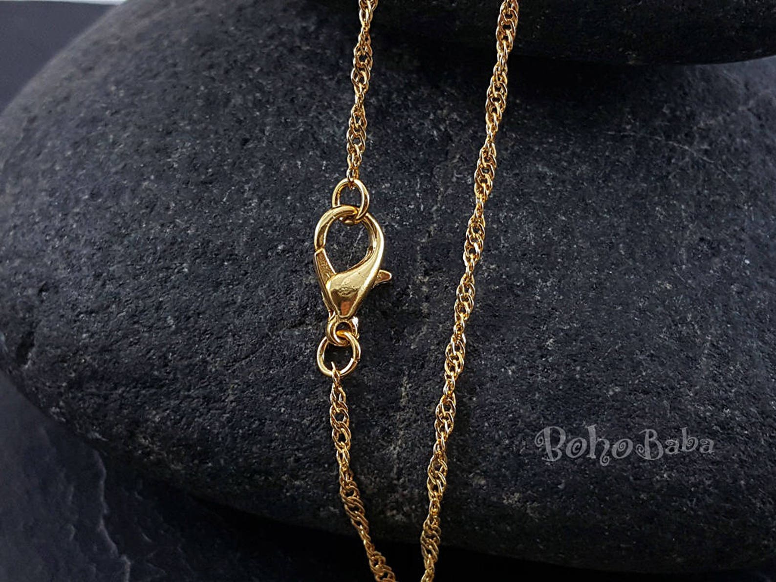 Gold Chain With Lobster Clasp Finished Necklace Dainty - Etsy