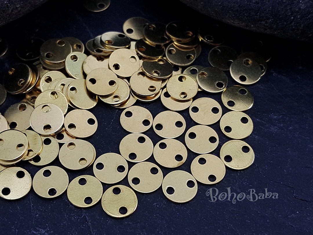 Raw Brass Disc Connectors Tiny Brass Disc Charm Brass - Etsy