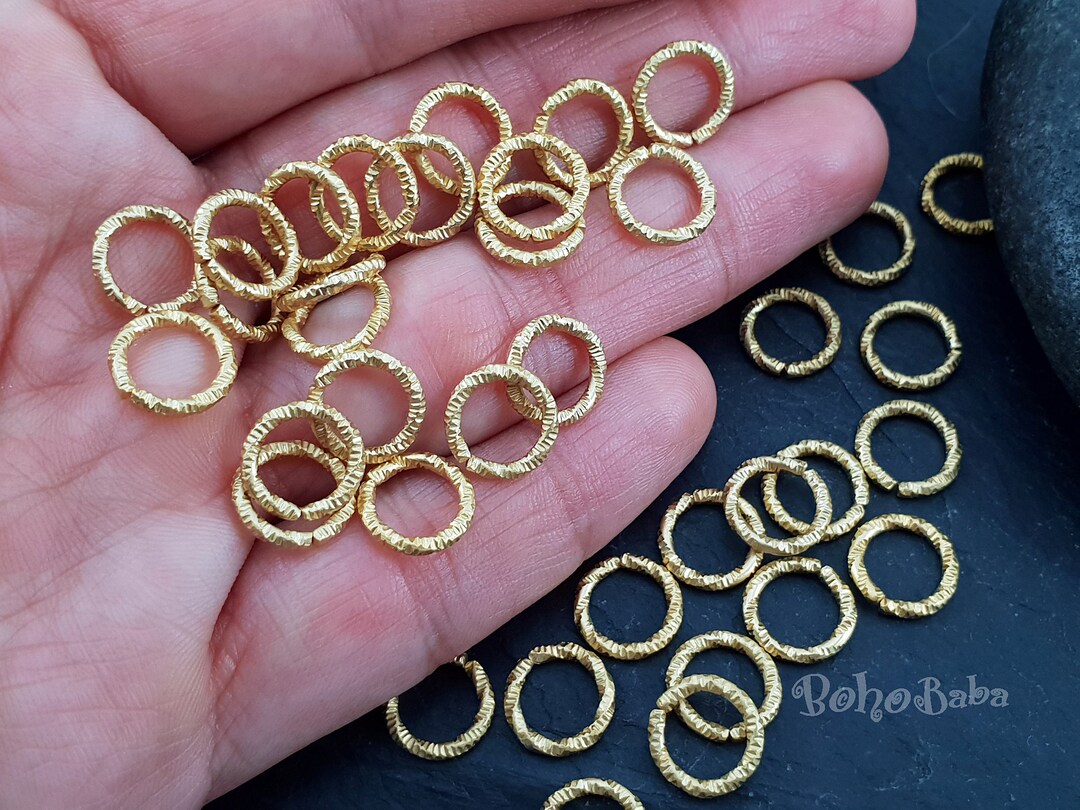 Gold Jump Rings, Large Open Ring, Twisted Gold Hoop Rings, Circle ...