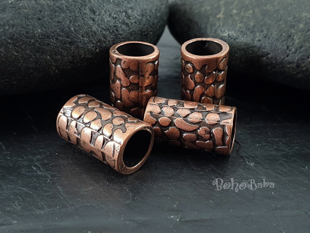 Large Copper Tube Beads, Large Hole Beads, Copper Spacer Beads, Copper ...