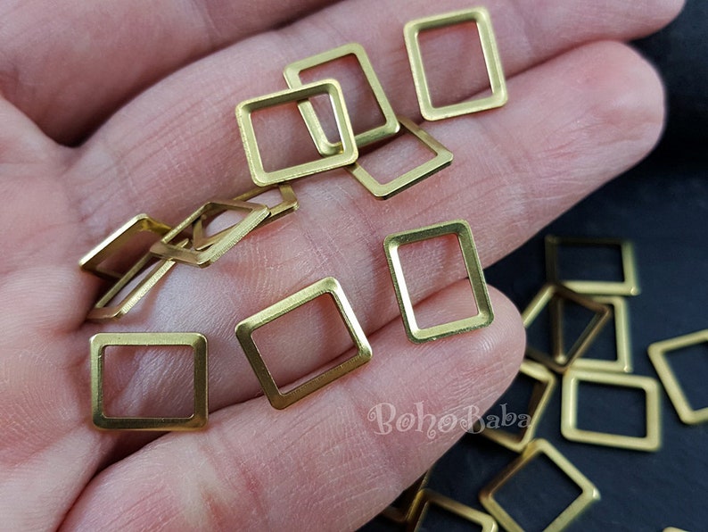 Raw Brass Rectangle Connectors, Rectangle Charms, Geometric Jewelry ...
