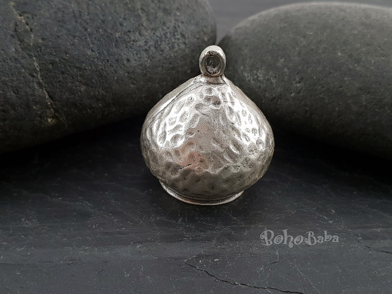 Silver Tassel Cap, Large Tassel Cap, Rustic Tassel Cap, Oriental Tassel ...
