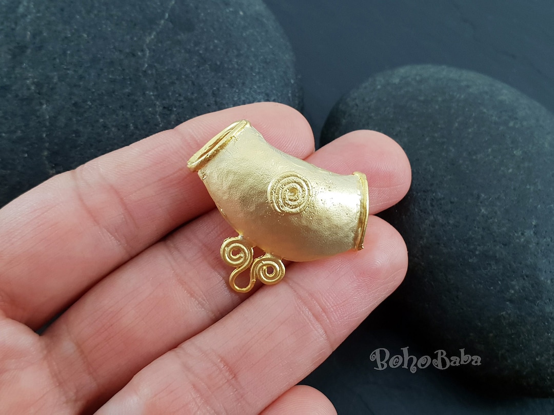 Large Gold Plated Bails, Pendant Bail, Necklace Connector, Ethnic ...