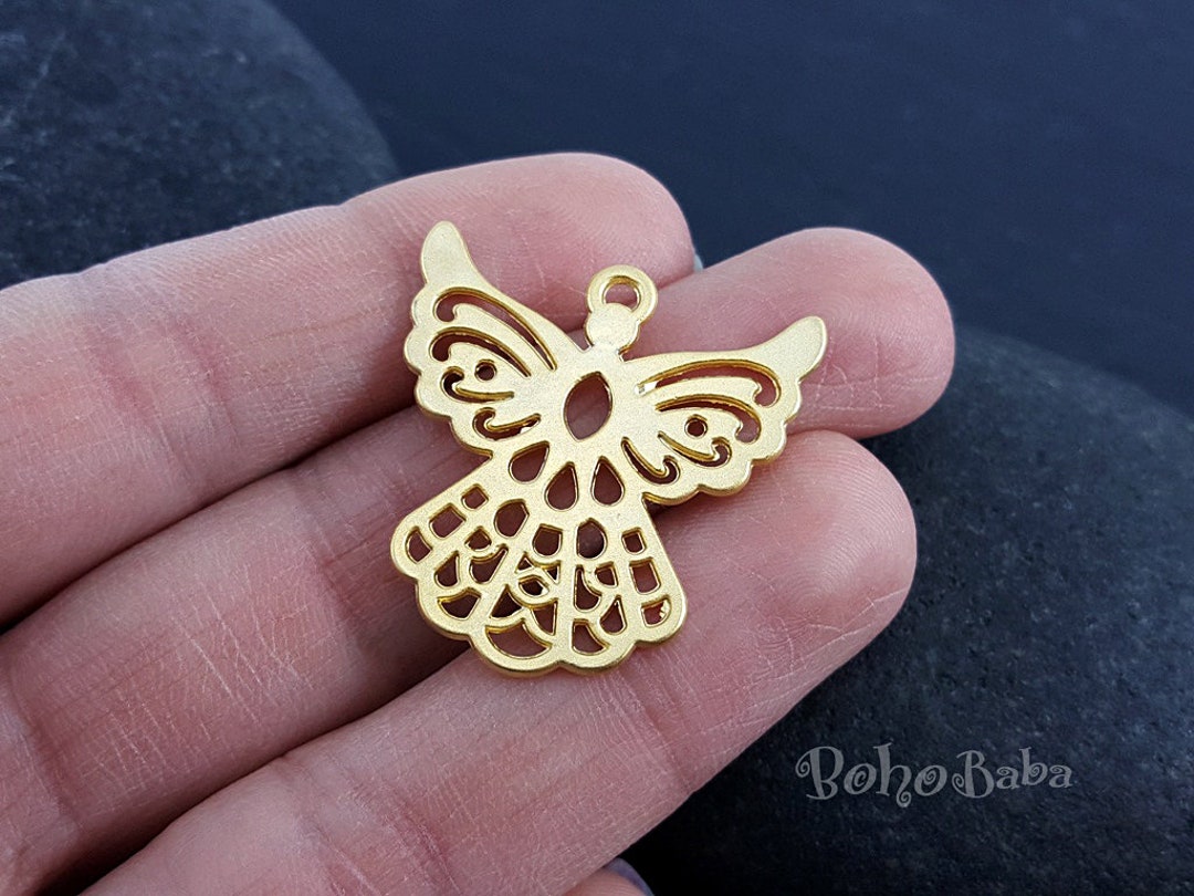 Gold Angel Charms, Angel Pendants, Mini Gold Charms, Gold Jewelry ...